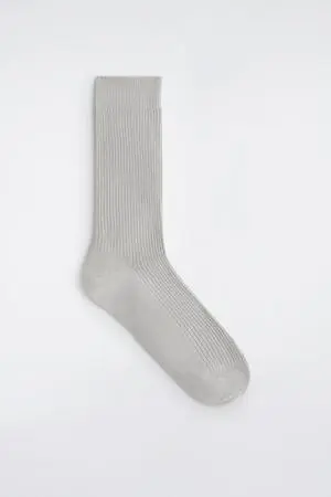 Cos Ribbed Crew Socks - Gray