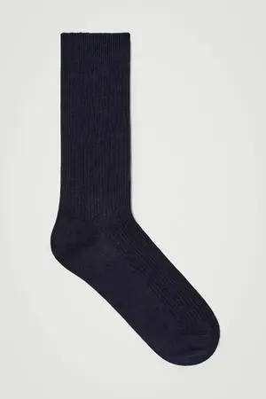 Cos Ribbed Socks - Navy