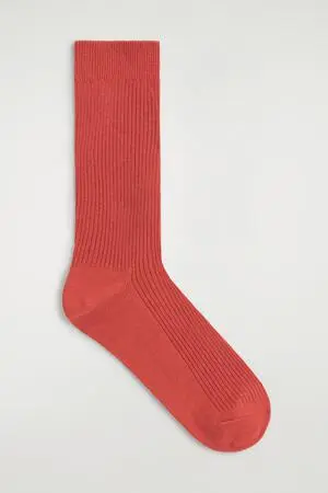 Cos Ribbed Socks - Orange