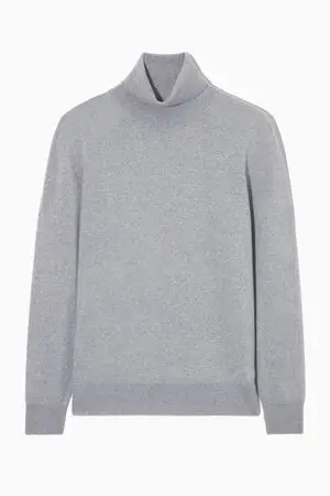 Cos Merino Wool Roll-neck Sweater - Grey