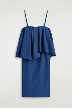 Cos Layered Bandeau Midi Dress - Blue
