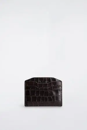 Cos Leather Cardholder Brown