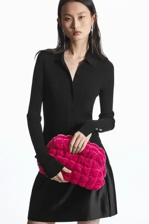 Cos Ribbed Slit-cuff Cardigan