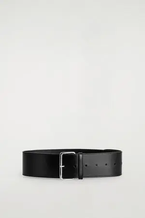 Cos Wide Leather Belt - Black