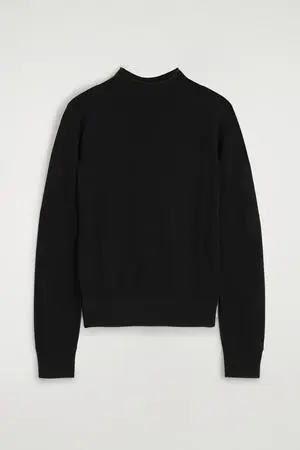 Cos Merino Wool Funnel-neck Sweater - Black