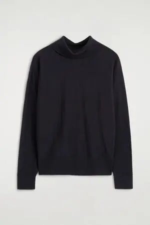 Cos Merino Wool Funnel-neck Sweater - Blue