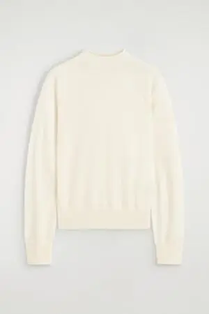 Cos Merino Wool Funnel-neck Sweater White