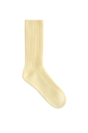 Cos Ribbed Cashmere Socks Yellow