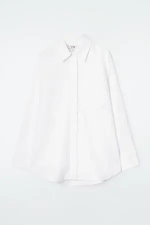 Cos Oversized Linen Shirt - White