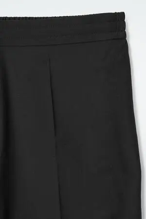 Cos Regular Elasticated Wool Straight-leg Pants