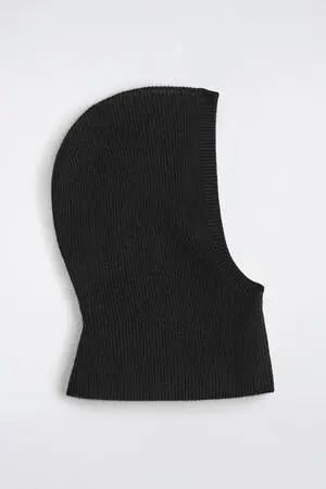 Cos Ribbed Wool-cashmere Balaclava - Black