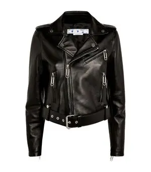 Off-White Leather Biker Jacket