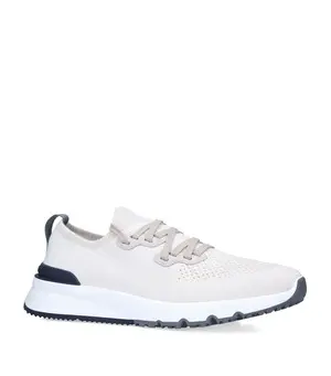Brunello Cucinelli Knitted Low-top Sneakers - White