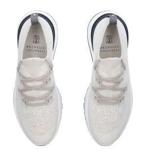 Brunello Cucinelli Knitted Low-top Sneakers - White