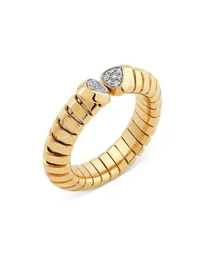 Marina B 18k Yellow Trisolina Pavé Diamond Ring