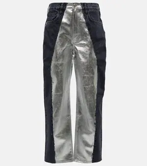 FRAME Pieced Mid-rise Straight Jeans
