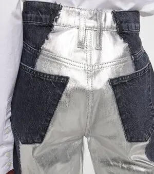 FRAME Pieced Mid-rise Straight Jeans
