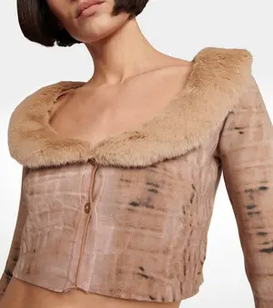 Blumarine Cropped Cardigan With Detachable Collar