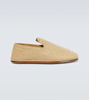 Bottega Veneta Intrecciato Leather Loafers - Beige