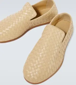 Bottega Veneta Intrecciato Leather Loafers - Beige