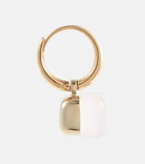 Pomellato Nudo Petit Earrings In 18kt Rose And White Gold With Rose Quartz - Pink