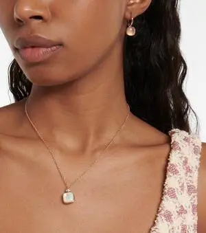 Pomellato Nudo Petit Earrings In 18kt Rose And White Gold With Rose Quartz - Pink