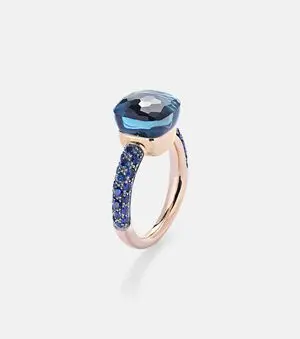 Pomellato Nudo 18kt Rose And White Gold Ring With Topaz - Blue