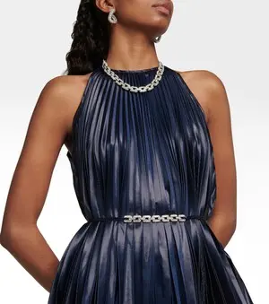 CHRISTOPHER KANE Embellished Halterneck Lamé Midi Dress