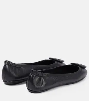 Tory Burch Minnie Leather Ballet Flats - Black