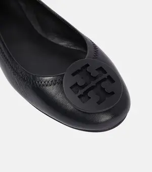 Tory Burch Minnie Leather Ballet Flats - Black