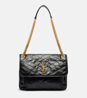 Saint Laurent Niki Medium Leather Shoulder Bag - Black