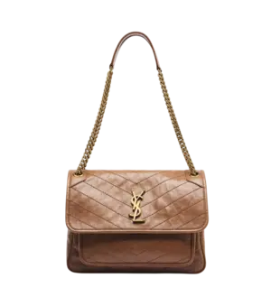 Saint Laurent Niki Medium Leather Shoulder Bag - Brown
