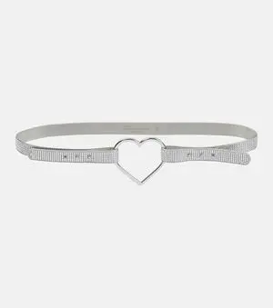 Blumarine Heart Crystal-embellished Belt - Silver