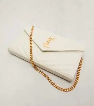 Saint Laurent Cassandre Matelassé Leather Wallet On Chain