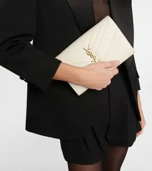 Saint Laurent Cassandre Matelassé Leather Wallet On Chain