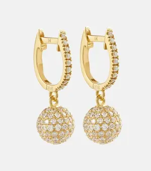 Ileana Makri Ball 18kt Drop Earrings With Diamonds - Gold