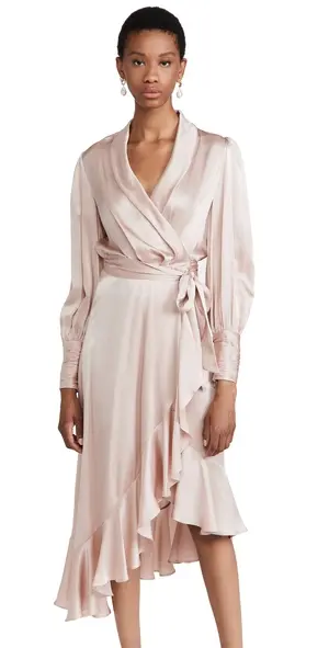Zimmermann Silk Wrap Midi Dress