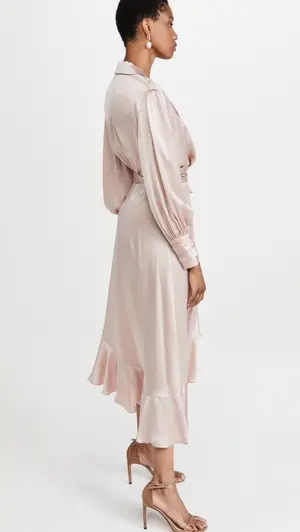 Zimmermann Silk Wrap Midi Dress