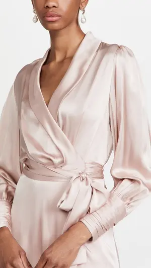 Zimmermann Silk Wrap Midi Dress