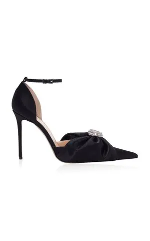 Mach & Mach Double Heart Draped Pumps Black