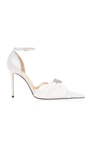 Mach & Mach Double Heart Draped Pumps - White