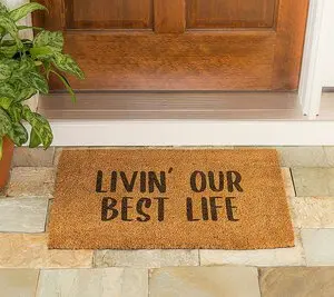 EVERGREEN Livin' Our Best Life' 16x28 Coir Mat - One-color