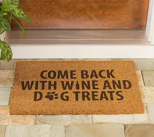 EVERGREEN Come Back With Wine And Dog Treats' 6x28 Mat - One-color