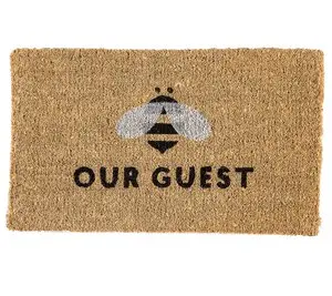 EVERGREEN Bee Our Guest Woven Back 18x30 Mat - One-color