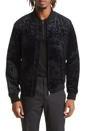 BOSS Hanry Cotton Bomber Jacket Navy