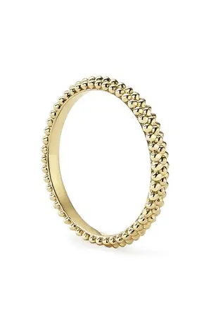 Lagos Caviar Beaded Stacking Ring - Yellow Gold