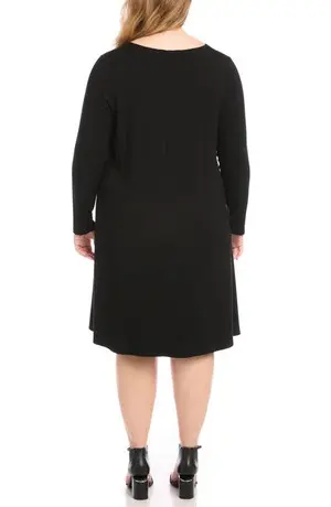 Karen Kane Long Sleeve Jersey Trapeze Dress