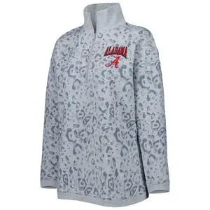 GAMEDAY COUTURE Alabama Crimson Tide Leopard Quarter-zip Sweatshirt