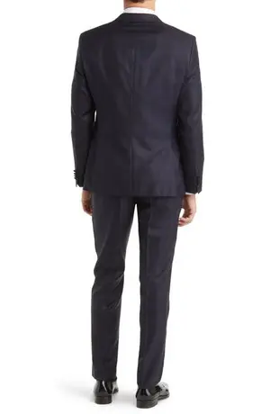 BOSS Huge Virgin Wool Blend Suit - Navy