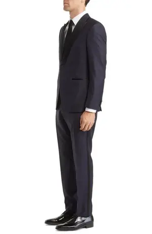 BOSS Huge Virgin Wool Blend Suit - Navy